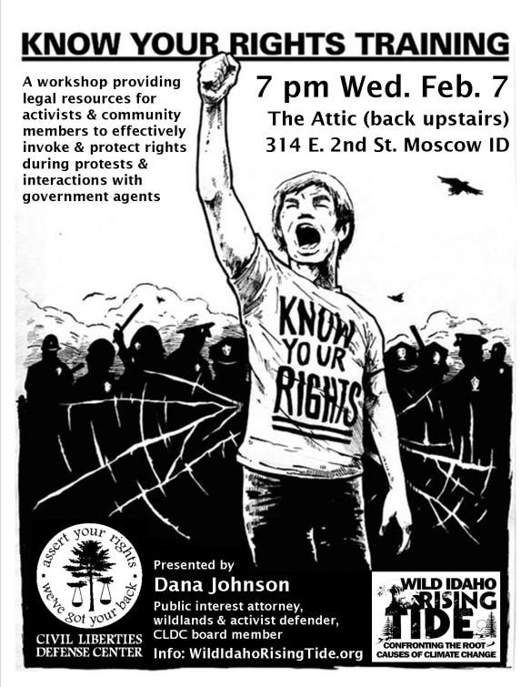 Know Your Rights Training Workshop | Wild Idaho Rising Tide